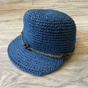 Turtle Fur | Accessories | Straw Wicker Blue Baseball Cap Hat With ...